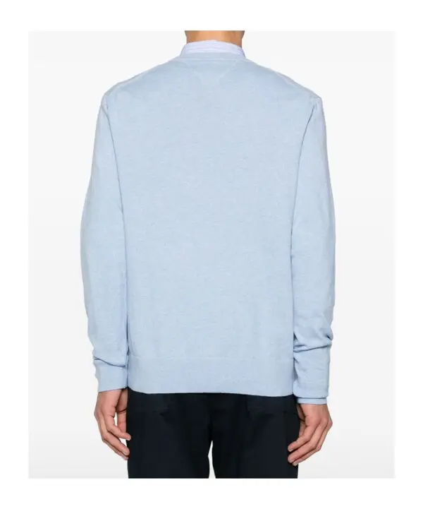 Tommy Hilfiger Crew Neck Knitwear With Embroidered Logo - Blue