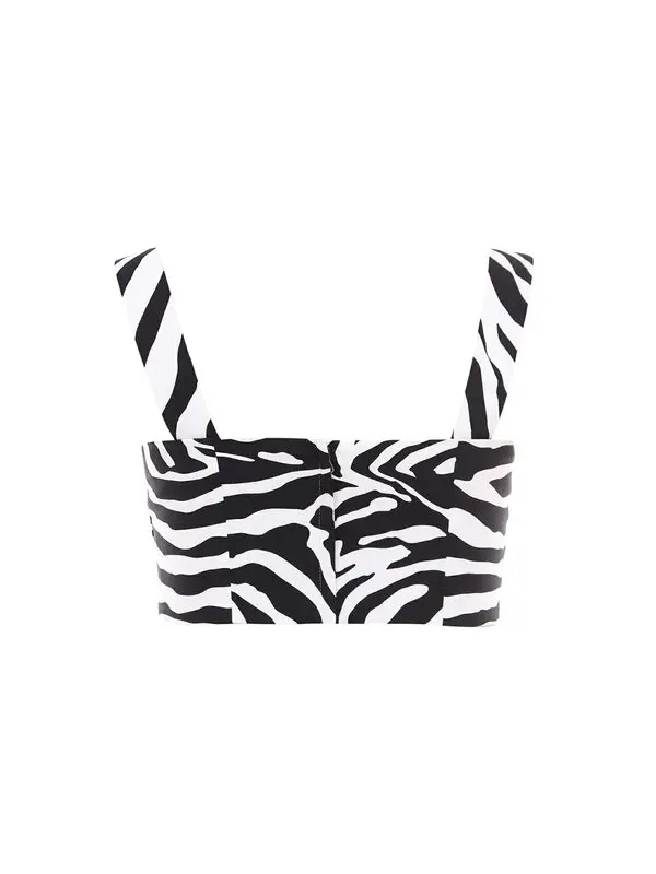 Dolce & Gabbana Dolce Gabbana Zebra Print Cropped Top