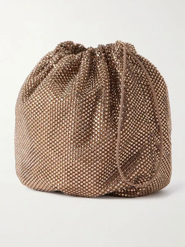 Saint Laurent Crystal-embellished Mesh Pouch