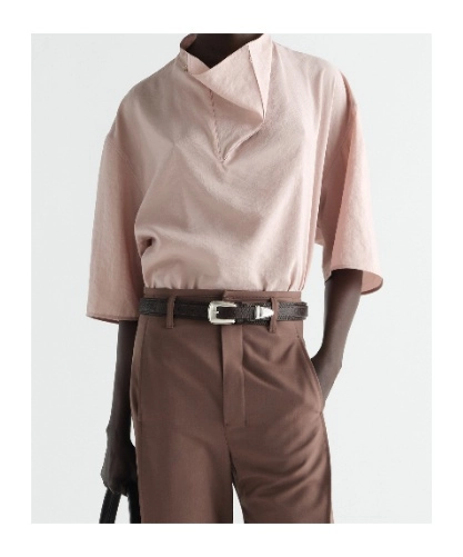 LEMAIRE Soft Collar Top In Dry Silk