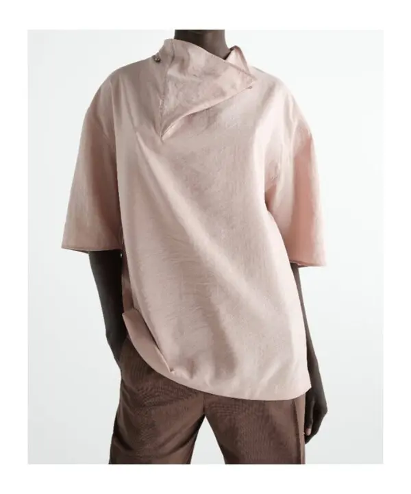 LEMAIRE Soft Collar Top In Dry Silk