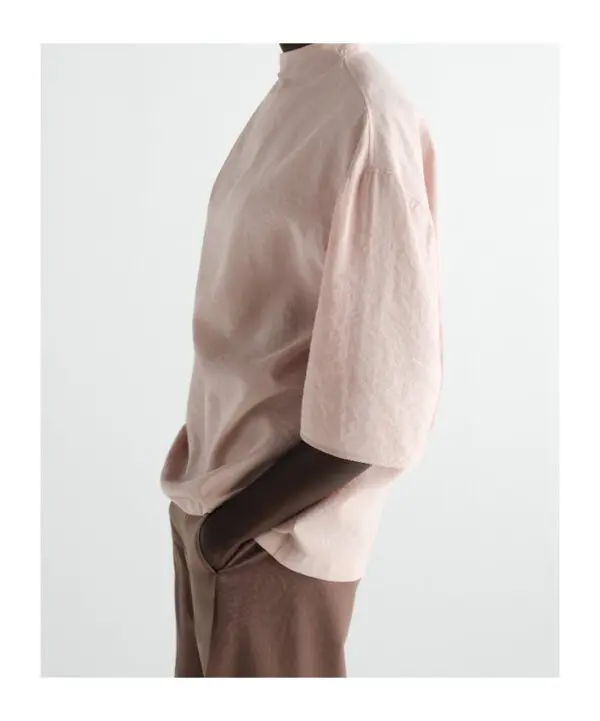 LEMAIRE Soft Collar Top In Dry Silk