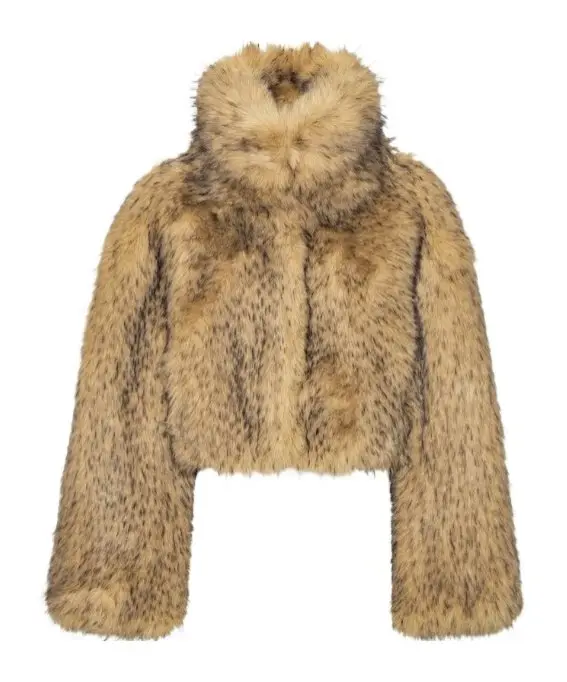 ROTATE BY BIRGER CHRISTENSEN Faux Fur Crop Jacket