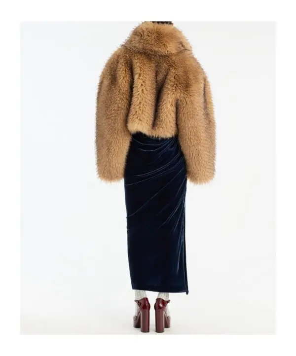 ROTATE BY BIRGER CHRISTENSEN Faux Fur Crop Jacket