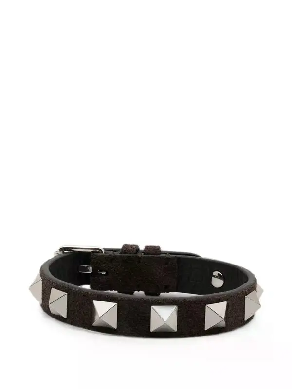 Valentino Garavani Rockstud Suede Bracelet - Brown