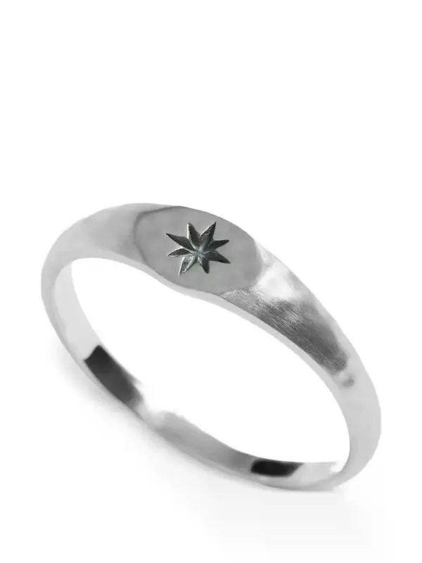 Monica Vinader Star-engraved Signet Ring
