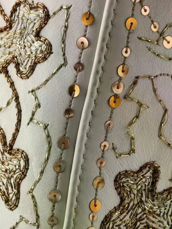 Dior Lady Embroidered Calfskin Mini Satchel - Gold