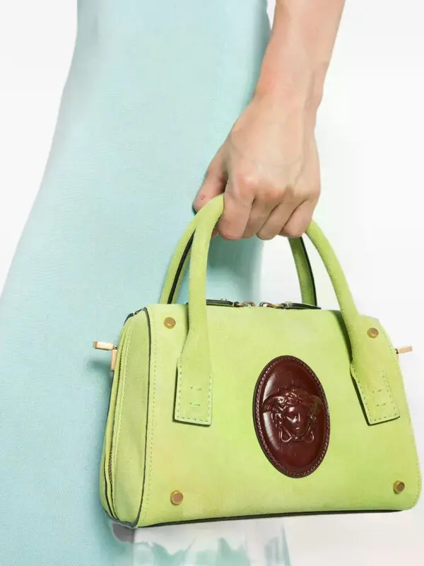 Versace Small Medusa Head Suede Tote Bag
