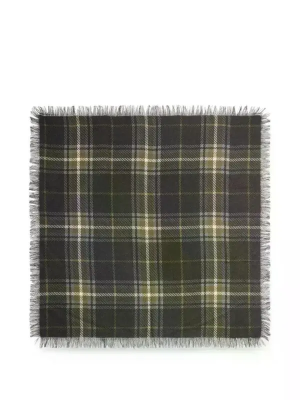 Eric Bompard Tartan-print Fringed Scarf