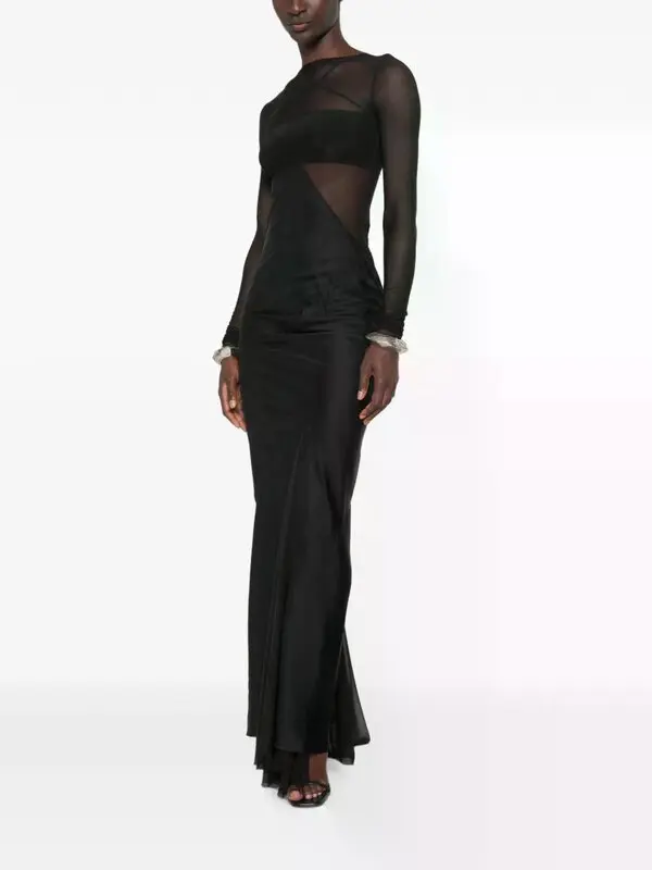 Rick Owens Combo Long-sleeve Maxi Dress