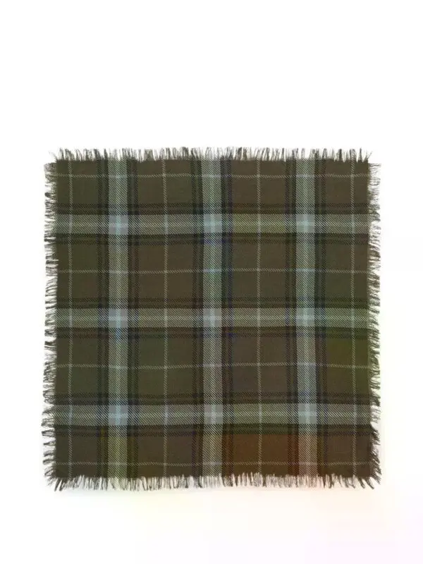 Eric Bompard Tartan Fringed Scarf
