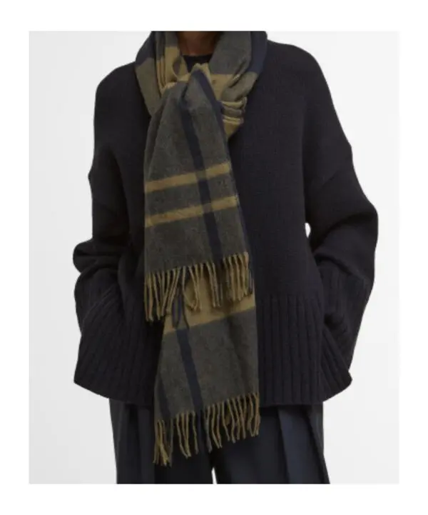 Barbour Tartan-check Fringed Scarf