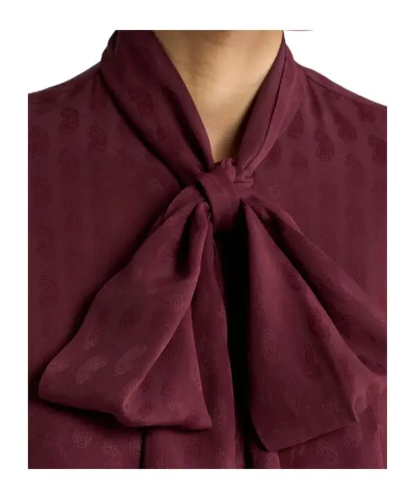 Etro Silk-blend Jacquard Paisley Motif Shirt With Scarf Detail - Red