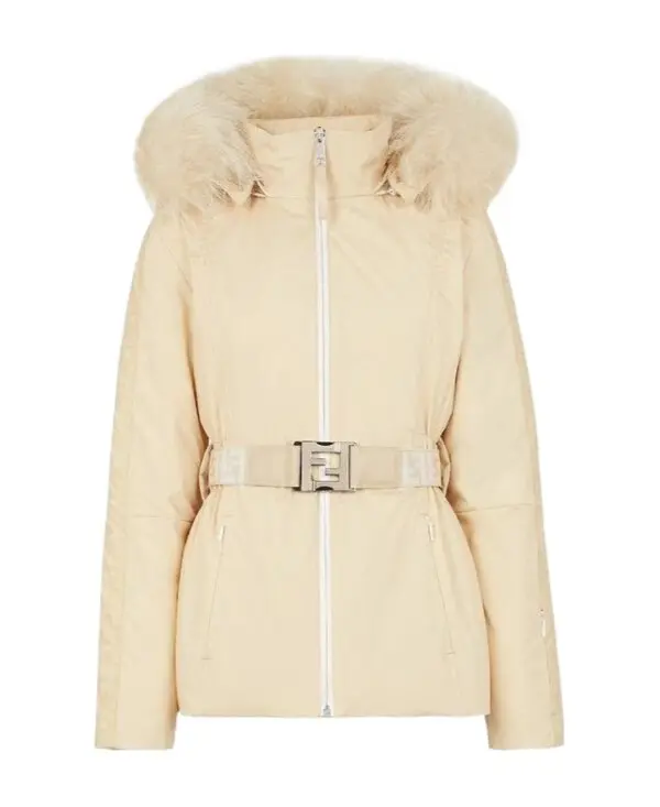 Fendi Reversible Ski Jacket With Fur Trimmed Hood And Ff Print