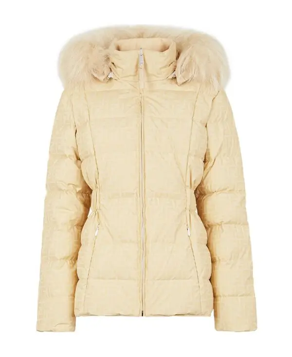 Fendi Reversible Ski Jacket With Fur Trimmed Hood And Ff Print