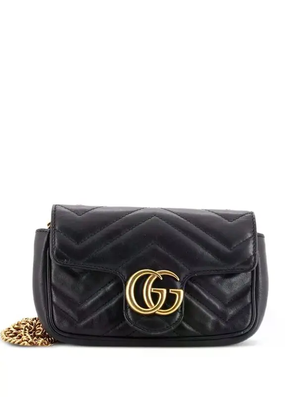 Gucci Gg Marmont Matelassé Leather Super Mini Crossbody Bag - Black