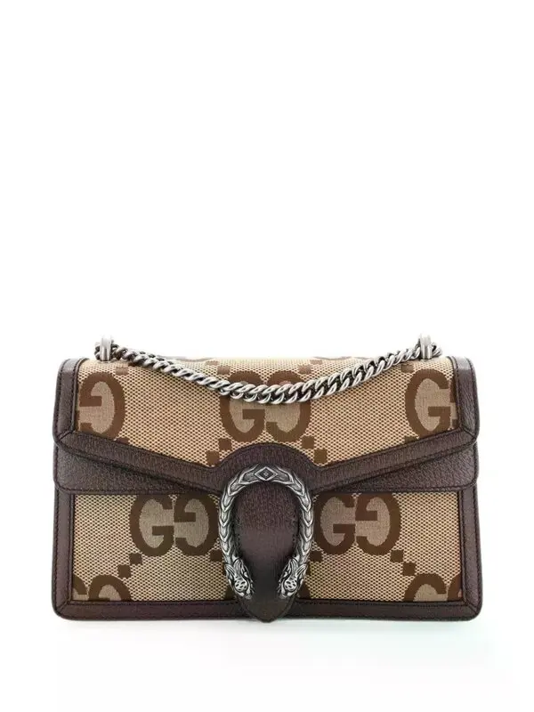 Gucci Dionysus Bag Jumbo Gg Canvas Small Shoulder Bag - Brown