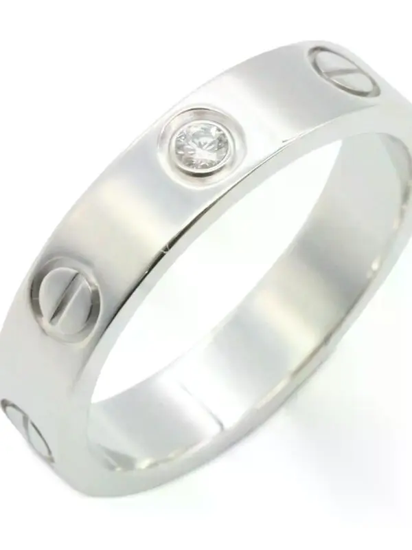 Cartier 18k White Gold Mini Love Diamond Ring - Silver