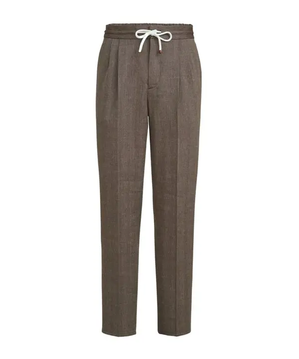 Brunello Cucinelli Drawstring Trousers - Brown