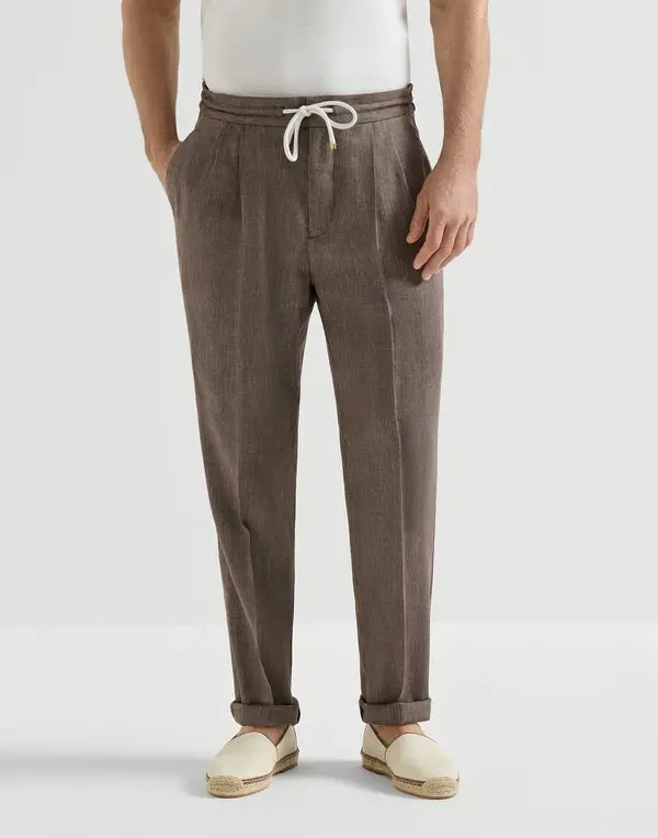 Brunello Cucinelli Drawstring Trousers - Brown