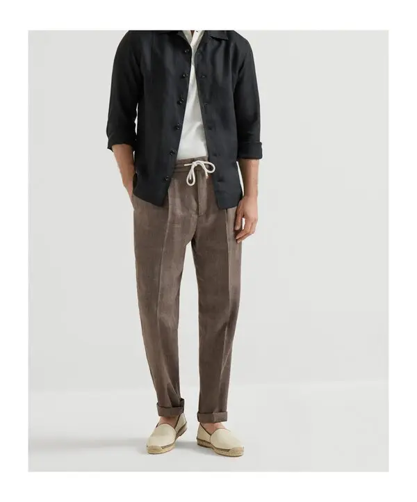 Brunello Cucinelli Drawstring Trousers - Brown