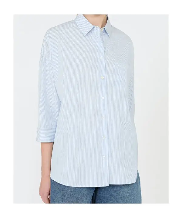 Max Mara Boxy-fit-hemd Aus Baumwollpopeline Azurblau