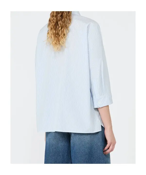 Max Mara Boxy-fit-hemd Aus Baumwollpopeline Azurblau