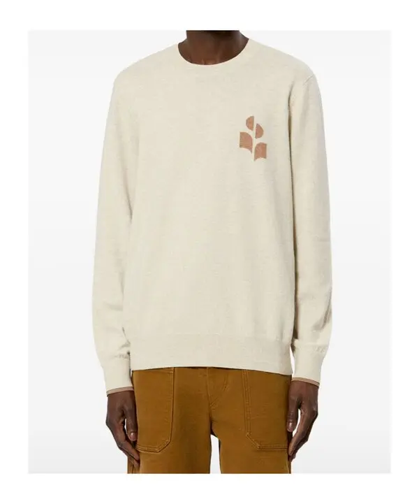 Isabel Marant Étoile Fine Knit Cotton-wool Logo Crewneck