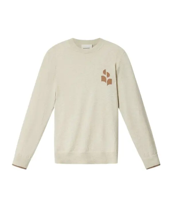 Isabel Marant Étoile Antea Sweater With 'im' Intarsia Logo - Light Gray-camel