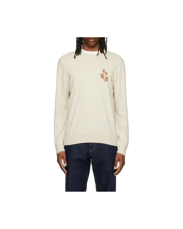 Isabel Marant Étoile Antea Sweater With 'im' Intarsia Logo - Light Gray-camel