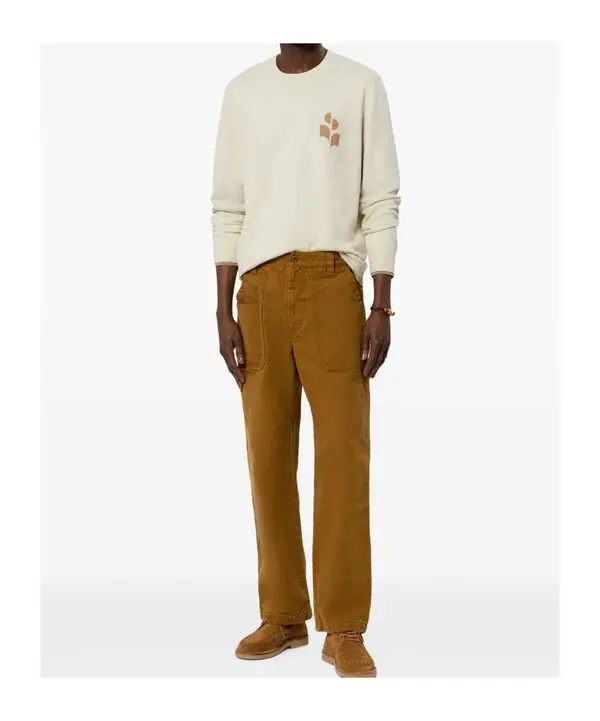 Isabel Marant Étoile Antea Sweater With 'im' Intarsia Logo - Light Gray-camel
