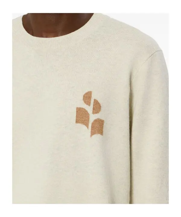 Isabel Marant Étoile Antea Sweater With 'im' Intarsia Logo - Light Gray-camel