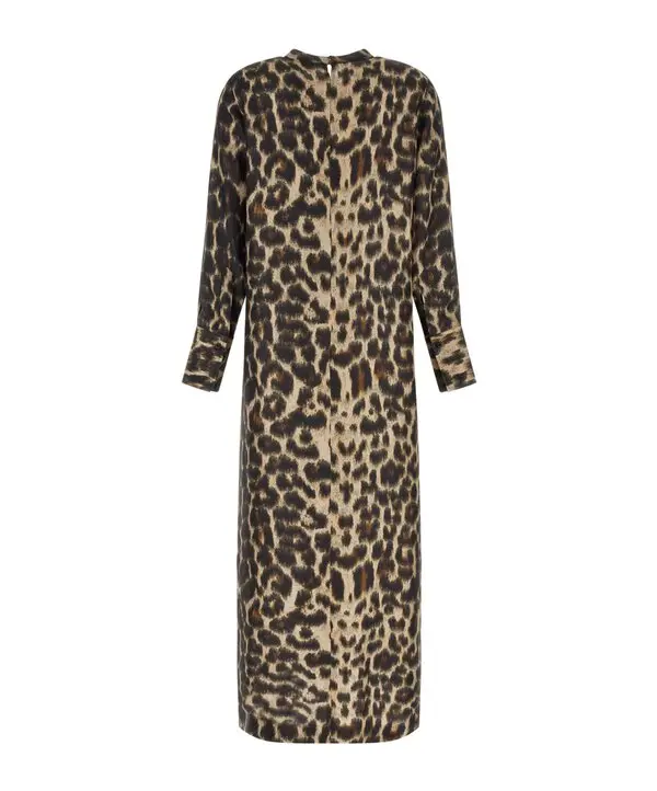 Alberto Biani Long Sleeve Jaguar Print Dress