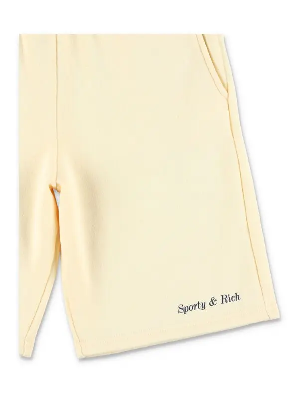 SPORTY  RICH Sporty & Rich Elastic Waist Shorts With Logo Detail