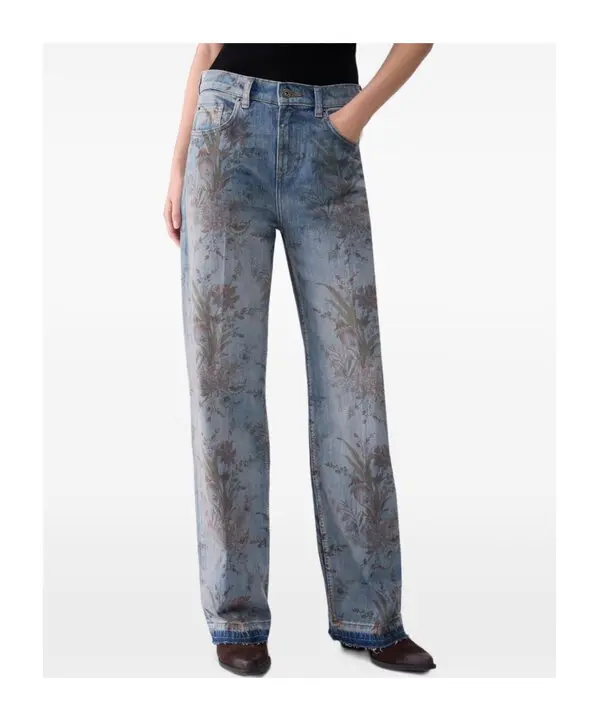 Liu Jo Floral Print Straight-leg Jeans