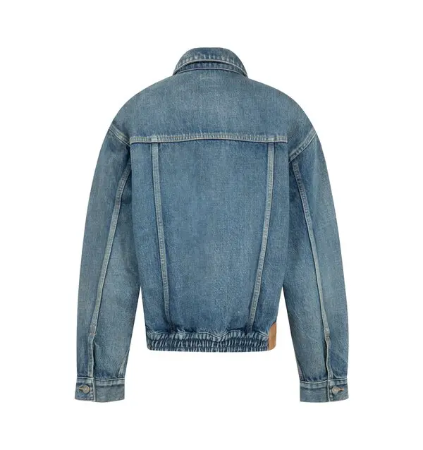 Saint Laurent Collared Long-sleeved Denim Jacket