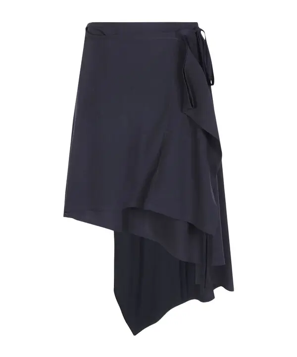 ANN DEMEULEMEESTER Asymmetric Midi Skirt - Black