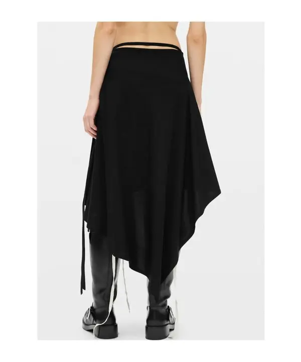 ANN DEMEULEMEESTER Asymmetric Midi Skirt - Black