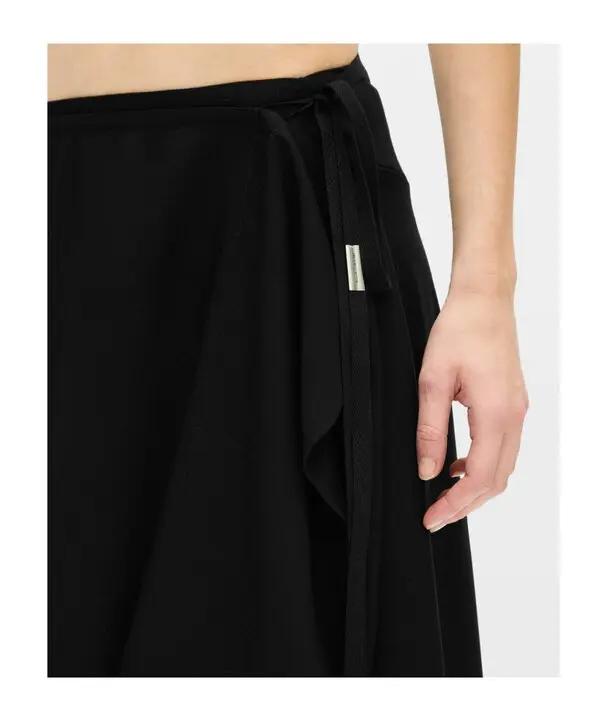 ANN DEMEULEMEESTER Asymmetric Midi Skirt - Black