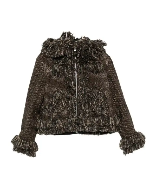 Sacai Fringe-trimmed Hooded Jacket