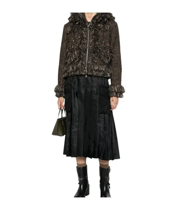 Sacai Fringe-trimmed Hooded Jacket
