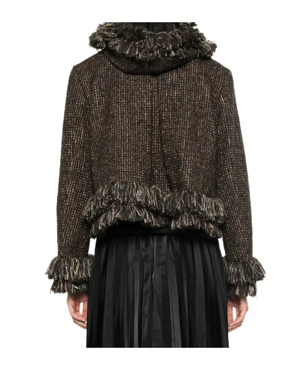 Sacai Fringe-trimmed Hooded Jacket