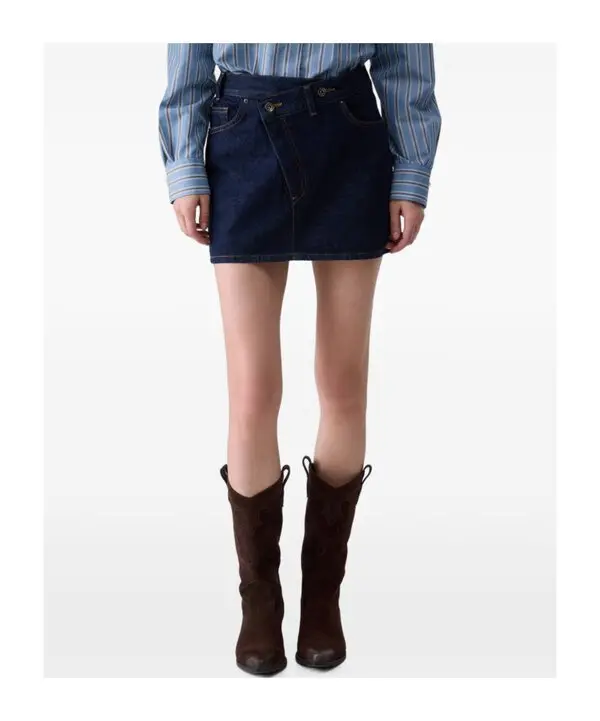 Liu Jo Asymmetric Denim Mini Skirt