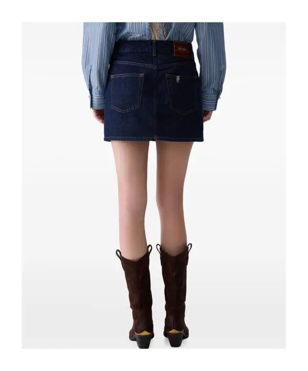 Liu Jo Asymmetric Denim Mini Skirt
