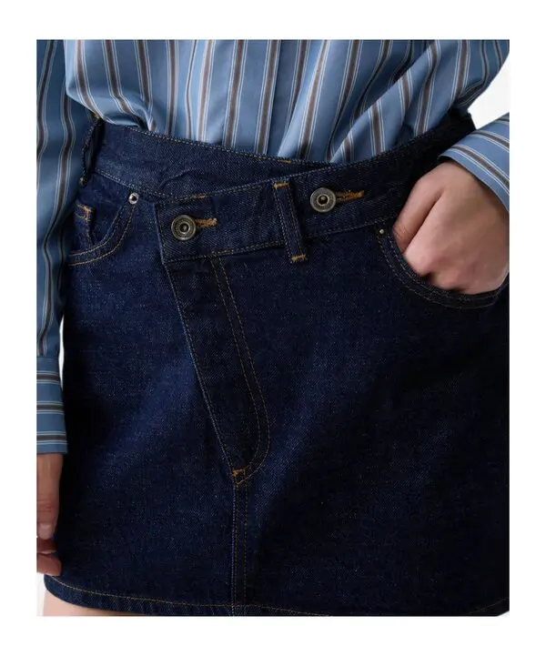 Liu Jo Asymmetric Denim Mini Skirt
