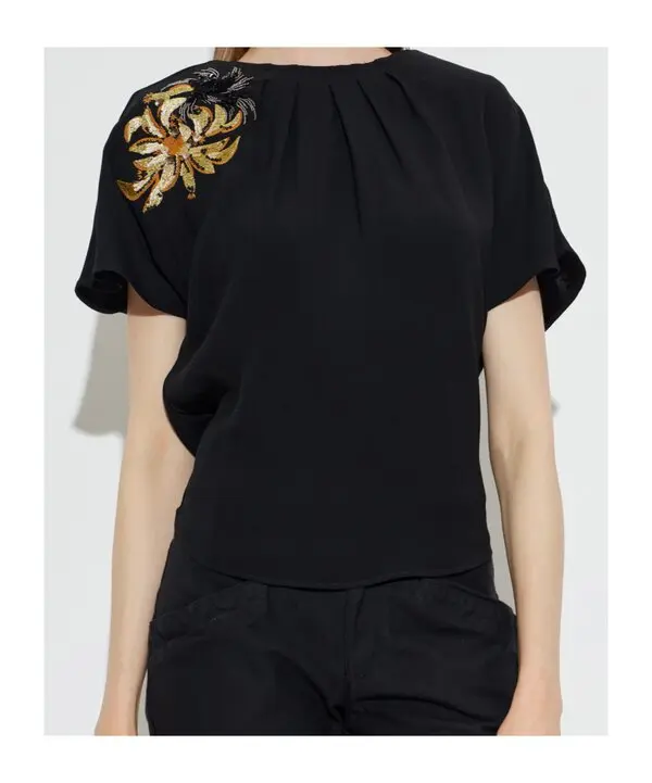 Isabel Marant Étoile Embellished Crewneck Short Sleeve T-shirt
