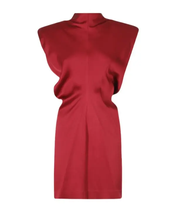 Federica Tosi Short Dress With Stand Collar And Pleat Details