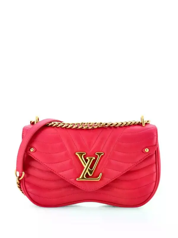 LOUIS VUITTON New Wave Chain Bag Quilted Leather Mm Crossbody Bag - Pink