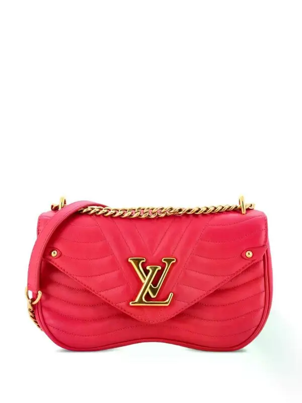 LOUIS VUITTON New Wave Chain Bag Quilted Leather Mm Crossbody Bag - Pink