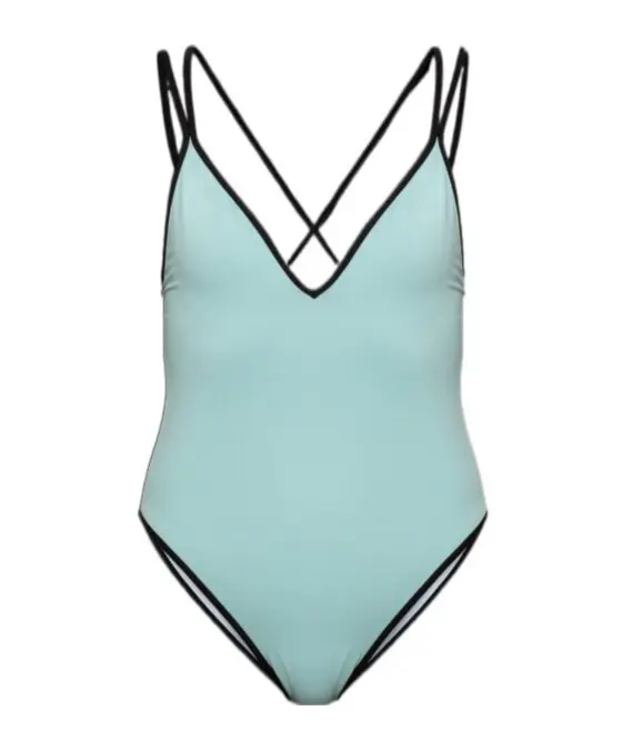 Balmain Sleeveless One-piece Swimsuit With Contrasting Trim - No